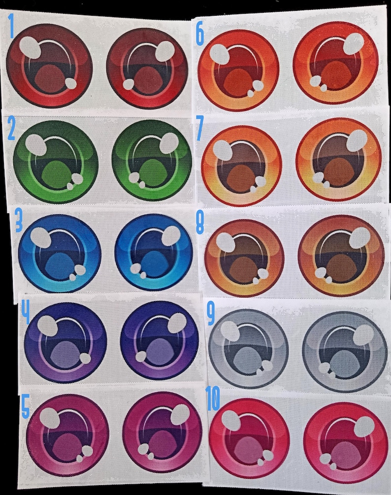 3 Styles Oval Shape Fursuit Eyes Mesh Printed｜cool Colors｜custom Size ...