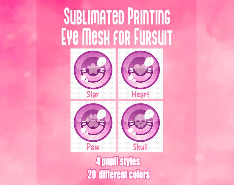 4 Styles Fursuit Eyes Mesh Printed｜cool Colors｜standard Size｜party Gift ...