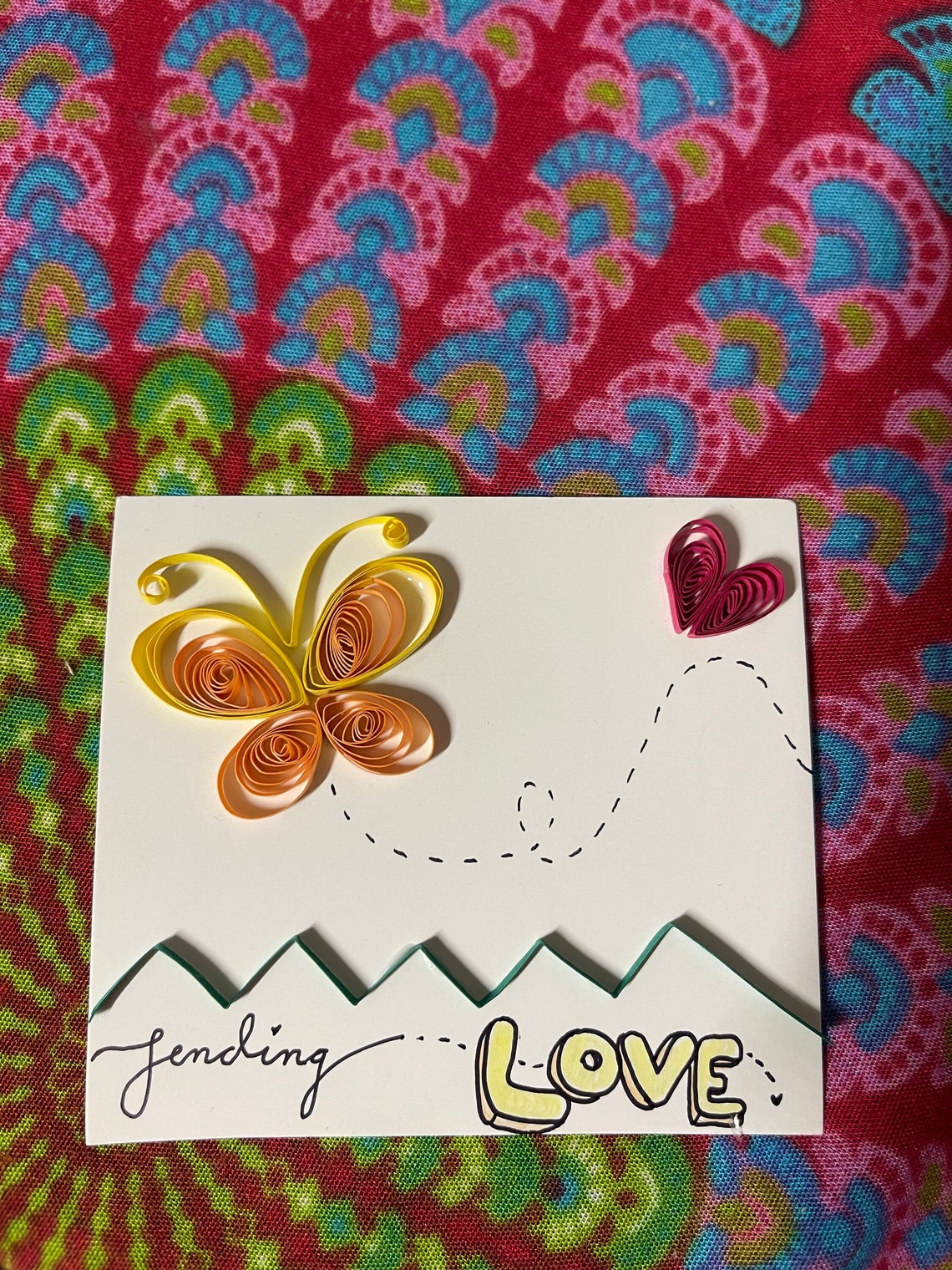 Customizable Quilled Butterfly Heart Sending Love Card - Etsy