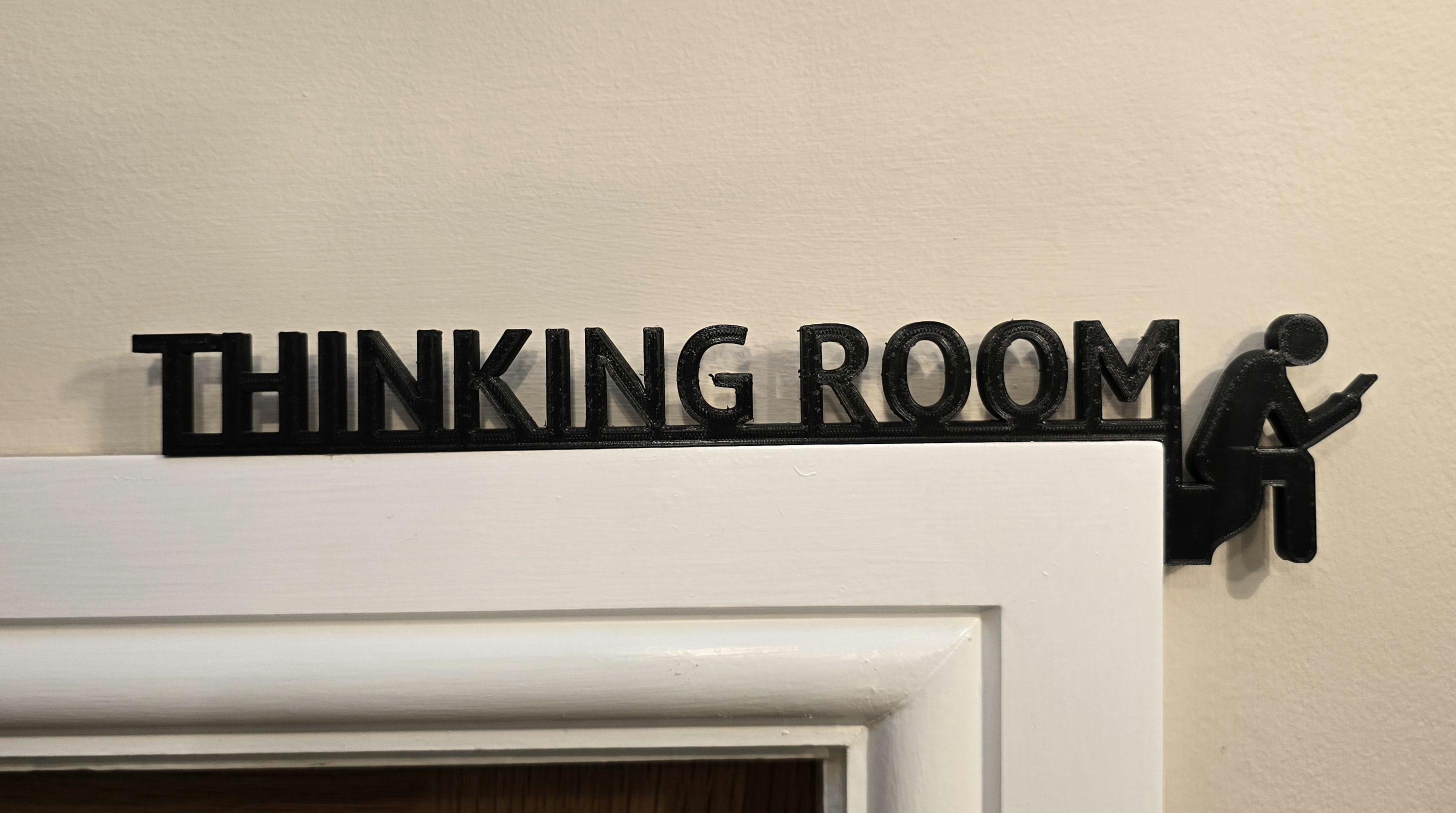 Thinking Room Wall Art - Toilet Sign Humor Funny Door Topper Wall ...
