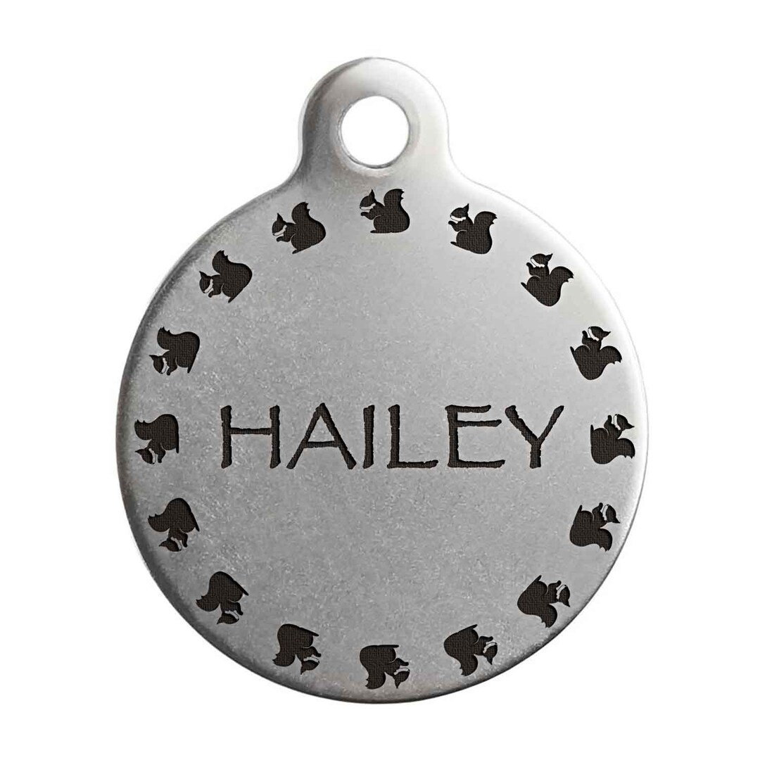 Animal Nature Themed Dog ID Tags | Stainless Steel Round - Etsy