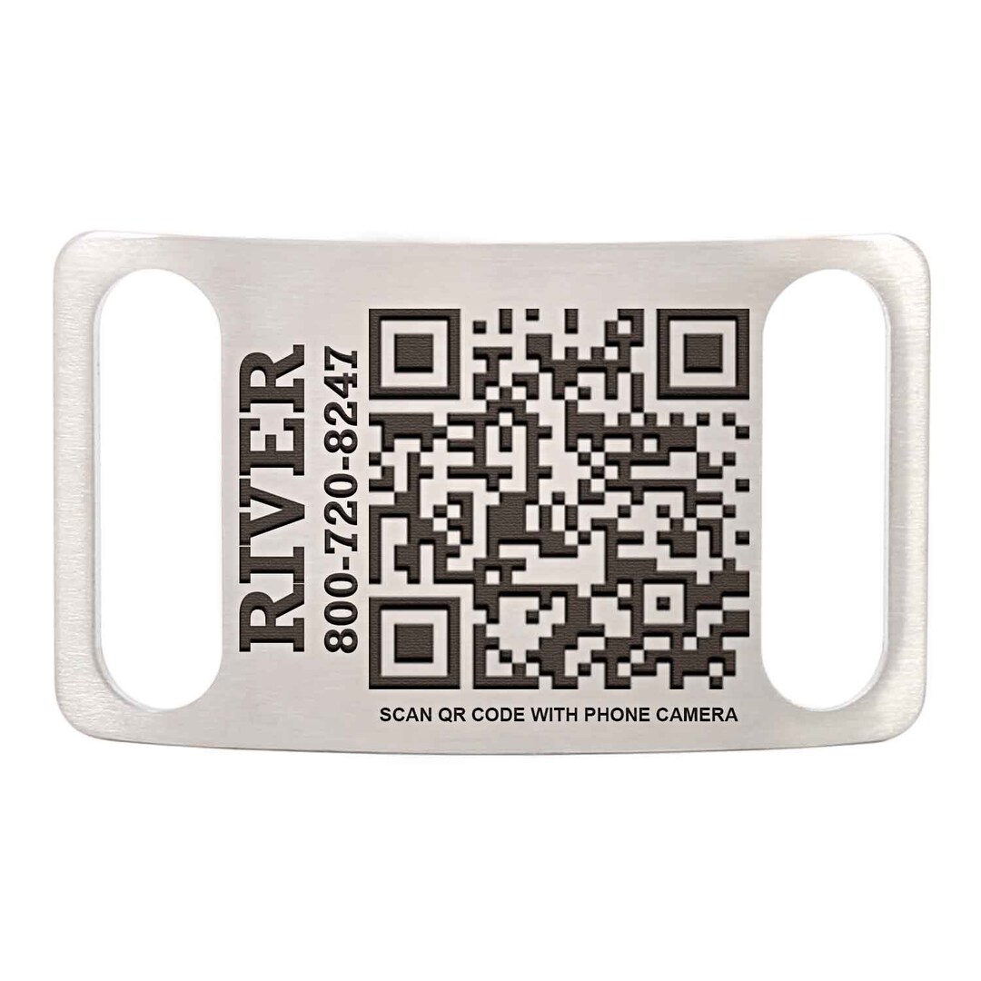 QR Code Scrufftag Slide on Nameplate - Etsy