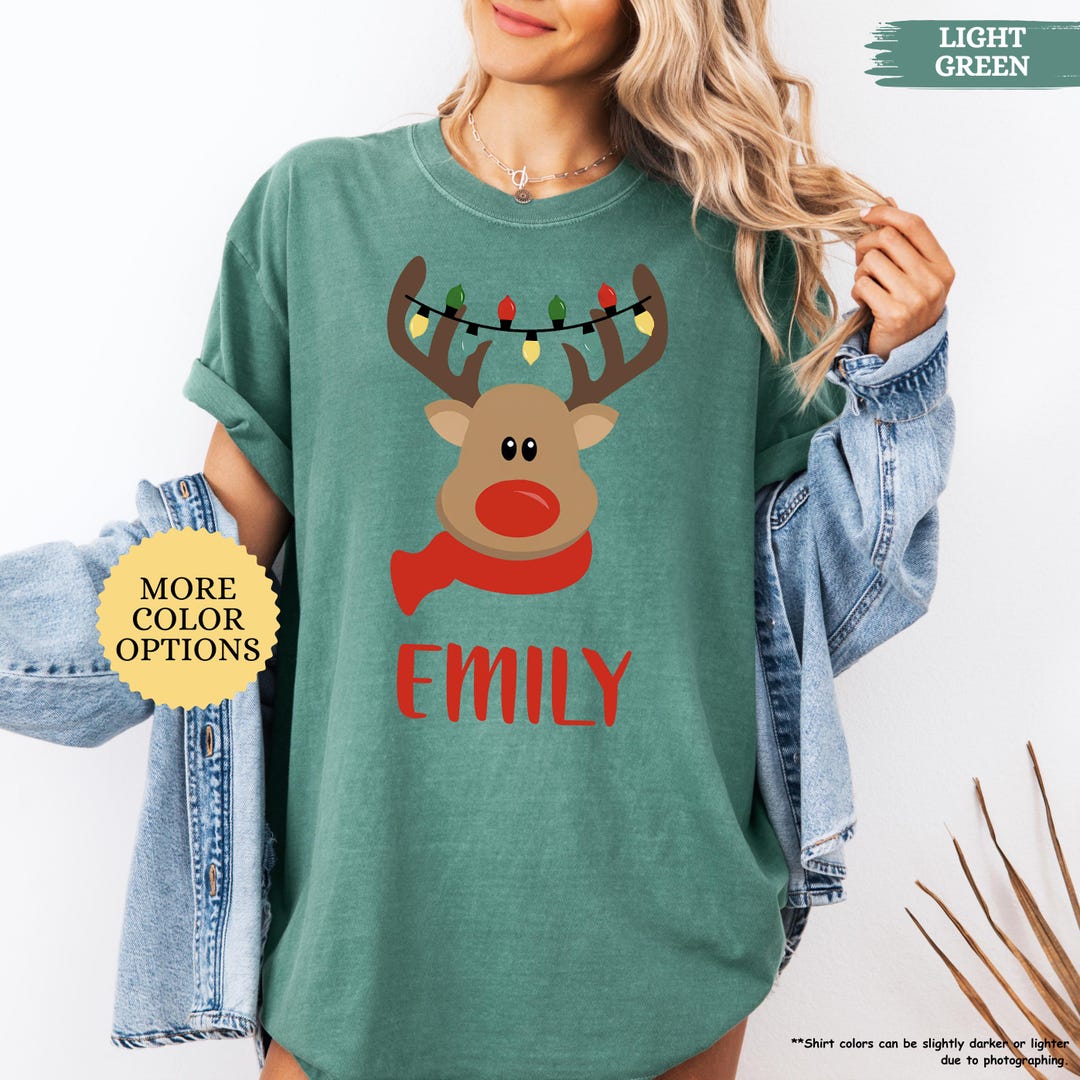 Comfort Colors® Family Reindeer Christmas Shirt, Reindeer Family ...