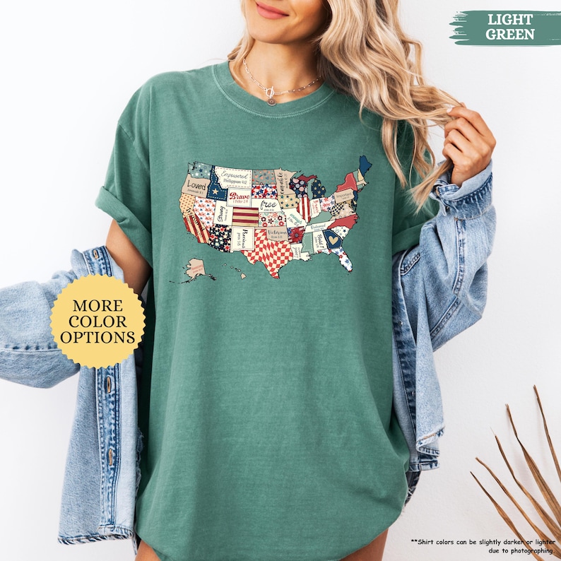 Comfort Colors® Retro America USA Map Shirt, God Say You Are, Bible ...