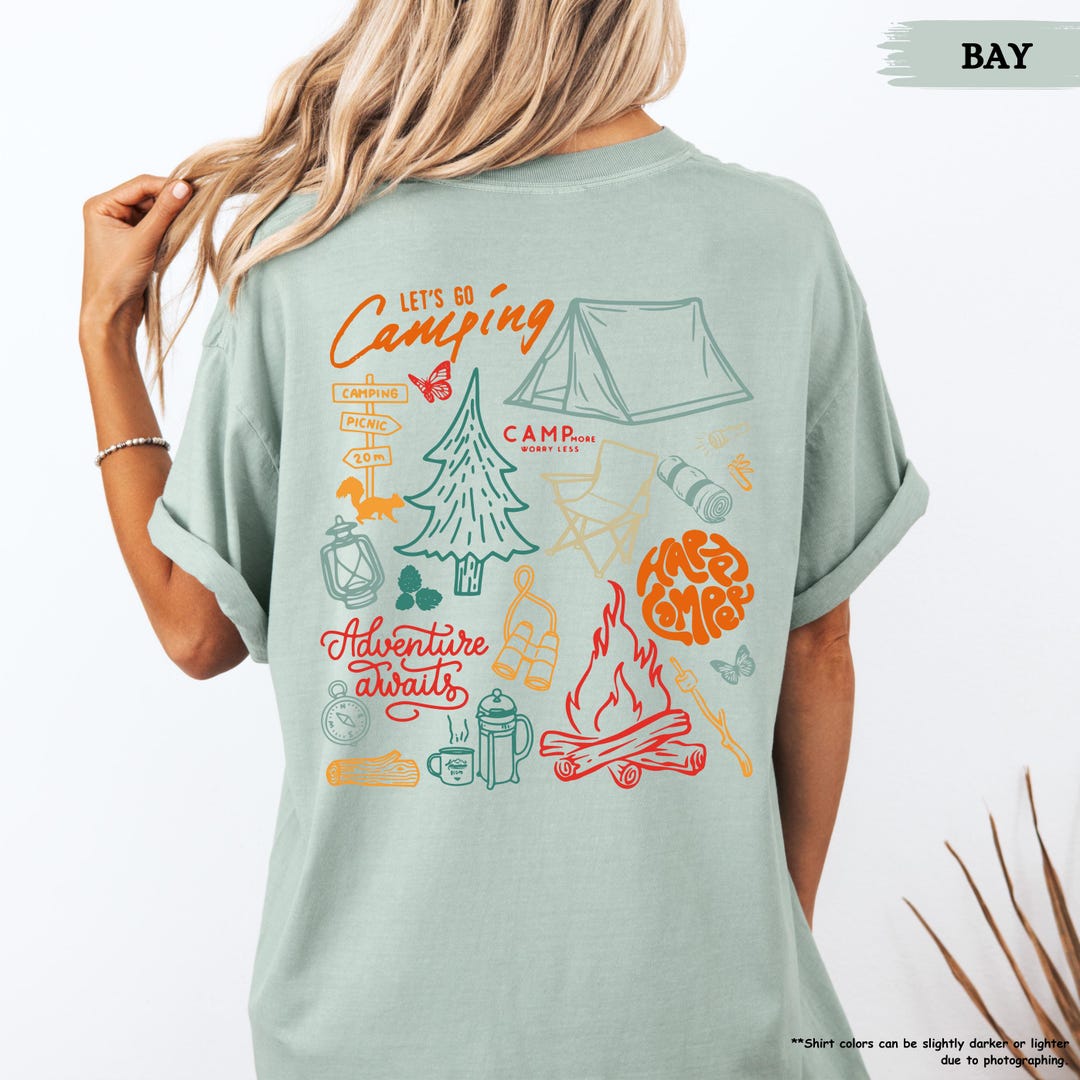 Comfort Colors® Happy Camper Shirt, Camping Collage Shirt, Family ...