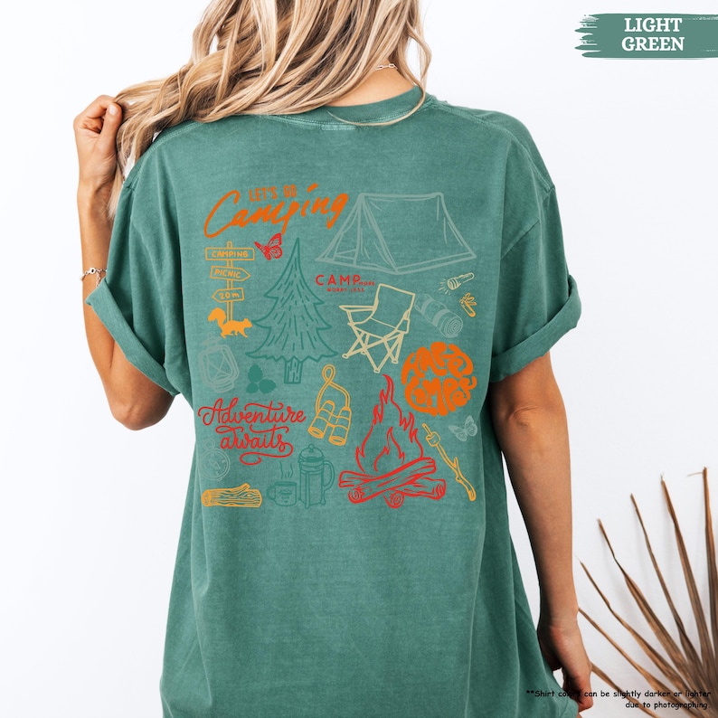 Comfort Colors® Happy Camper Shirt, Camping Collage Shirt, Family ...