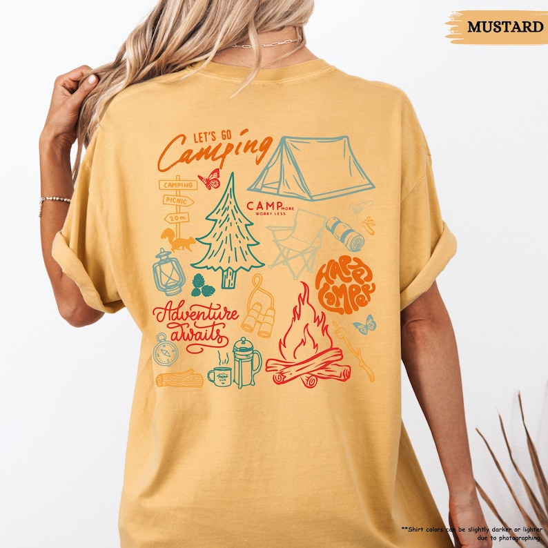 Comfort Colors® Happy Camper Shirt, Camping Collage Shirt, Family ...