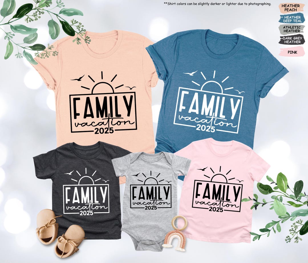 Family Vacation 2025 Shirt, Family Trip Gift, Matching Family Tee ...