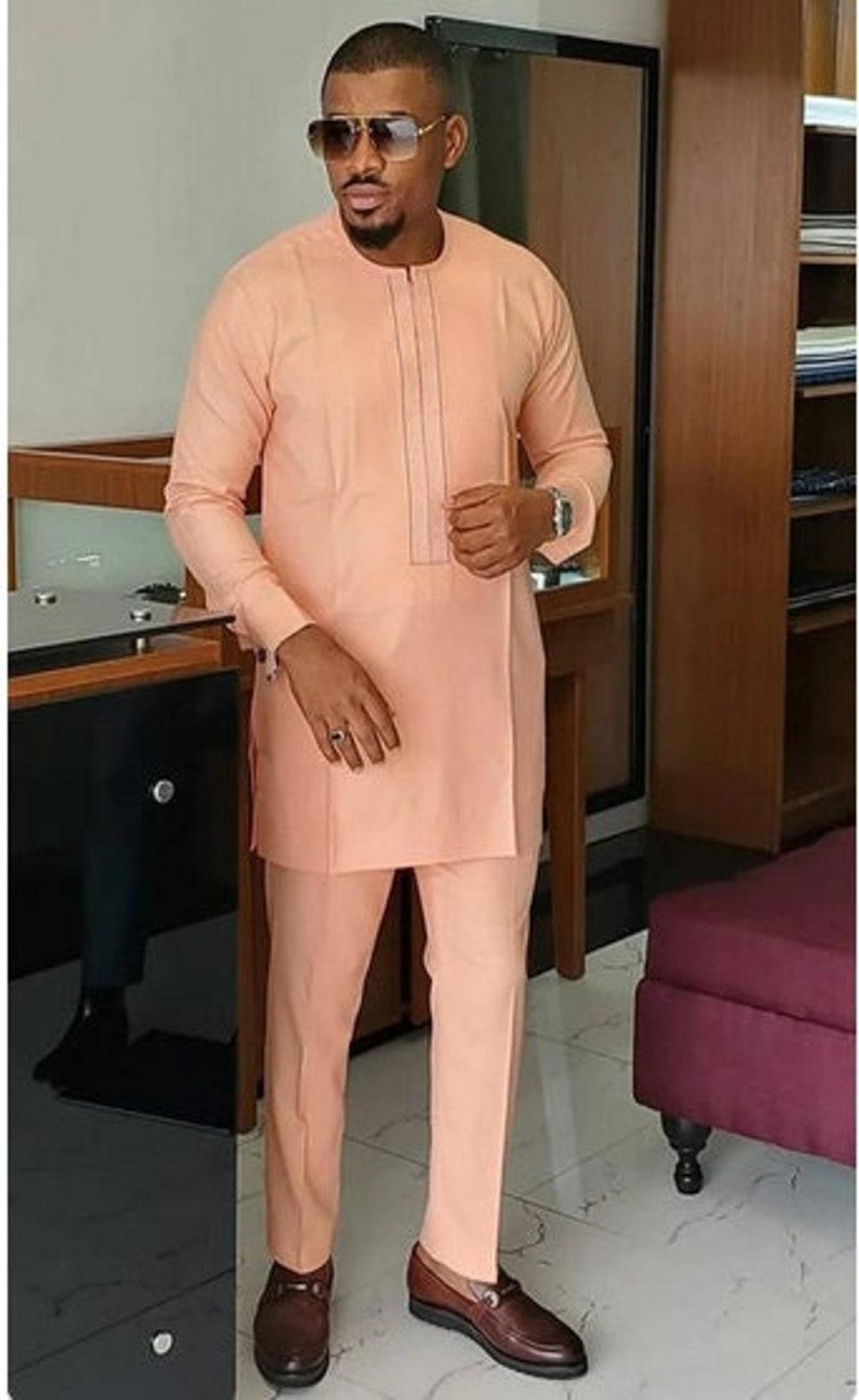 Handmade African Men's Senator Suit, Igbo Style, Wedding Outfit ...