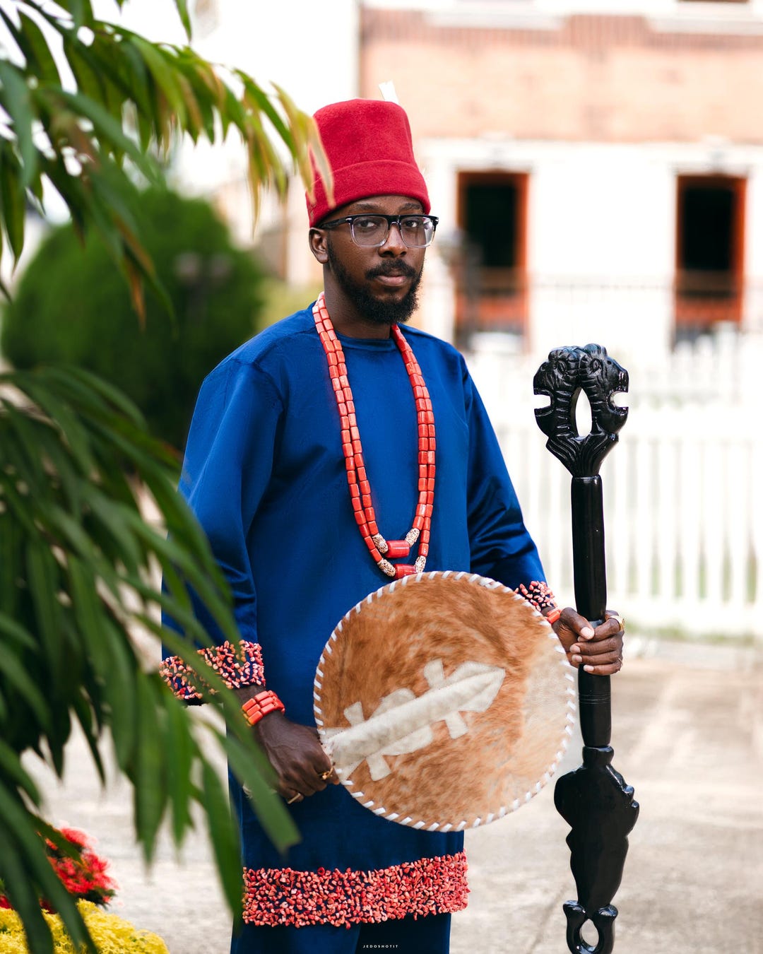 Igbo Royal Attire, African Men's Chieftaincy Outfit, Isi Agu, Groom's ...
