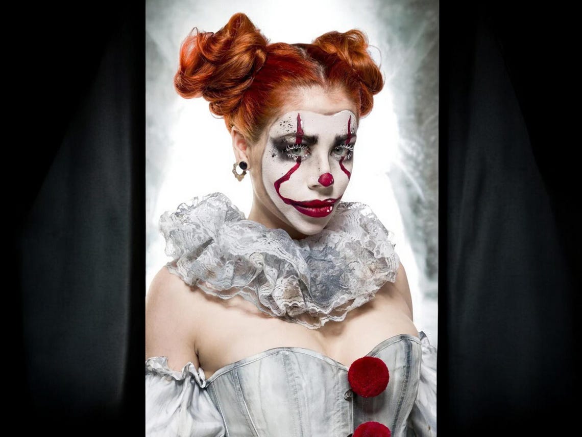 Horror Pennywise Clown Costume, IT Costume, Pantomime Costume, Spooky ...
