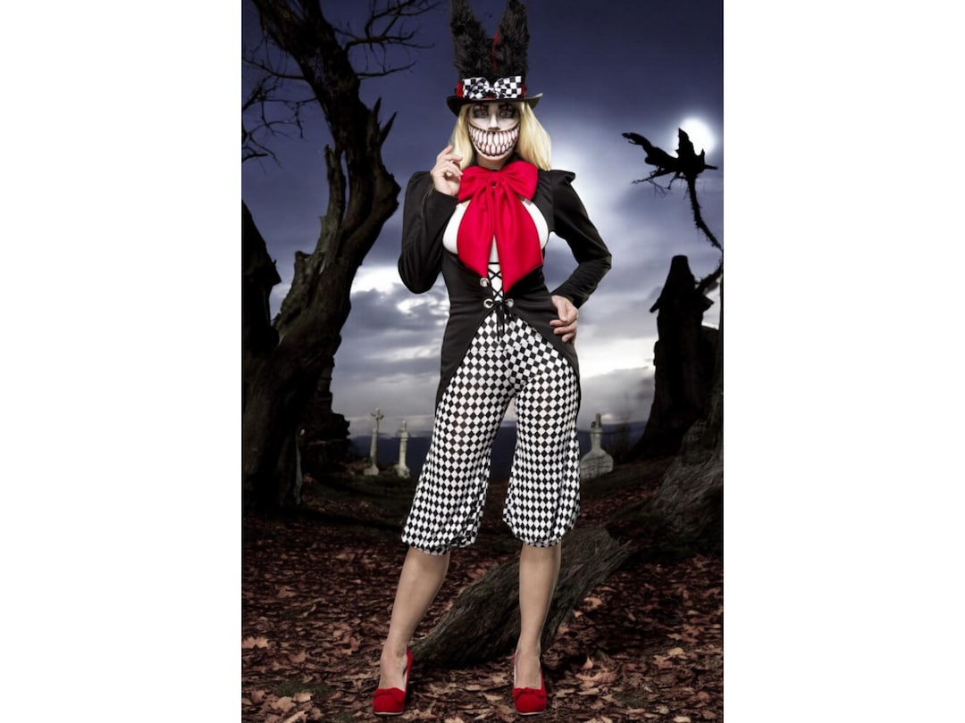 Horror Jester Bunny Clown Costume, Larp Costume, Pantomime Costume ...