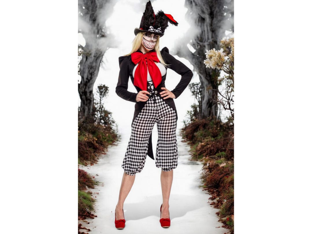 Horror Bunny Clown Costume, Larp Costume, Pantomime Costume, Spooky ...
