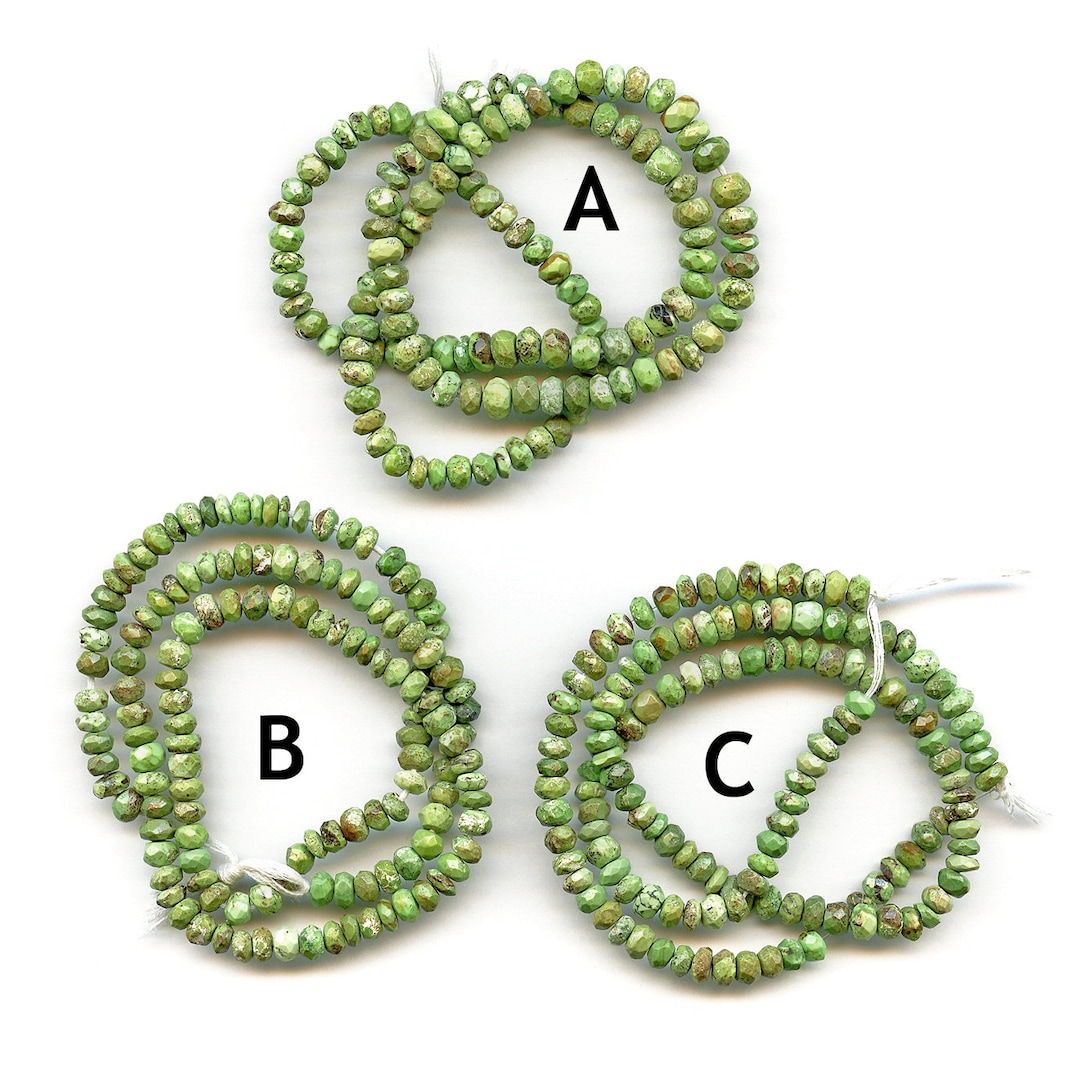 Genuine Australian Gaspeite Beads Natural Color Faceted Rondelles ...
