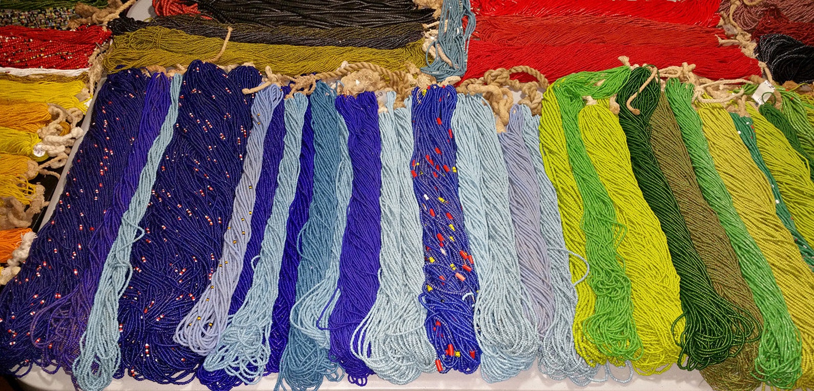 Vintage Seed Bead Tamba, Translucent Warm Pink Tribal Belt or Necklace ...