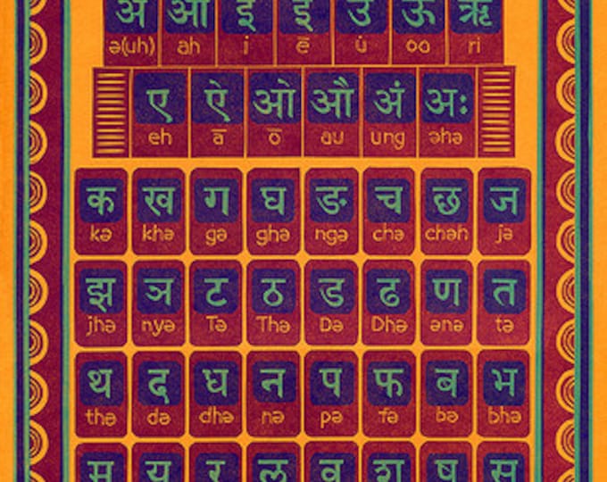 Hindi Alphabet Letterpress Poster | Etsy