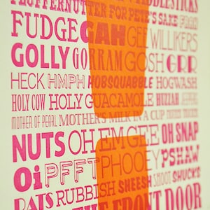 No Cursing Cussing Language Profanities Exclamation Point Letterpress ...