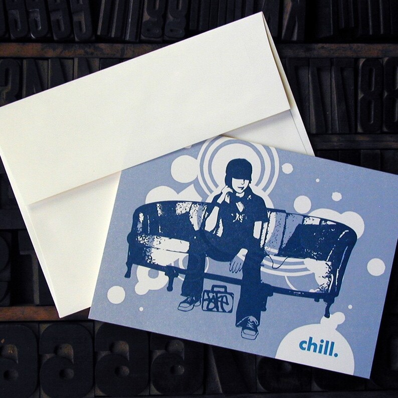 Chill Letterpress Card - Etsy