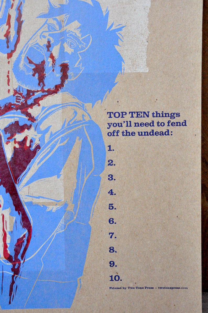 PREPARE for When ZOMBIES Attack Letterpress Linocut Poster - Etsy