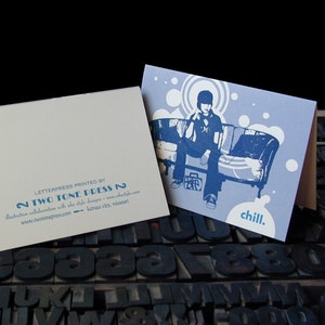 Chill Letterpress Card - Etsy