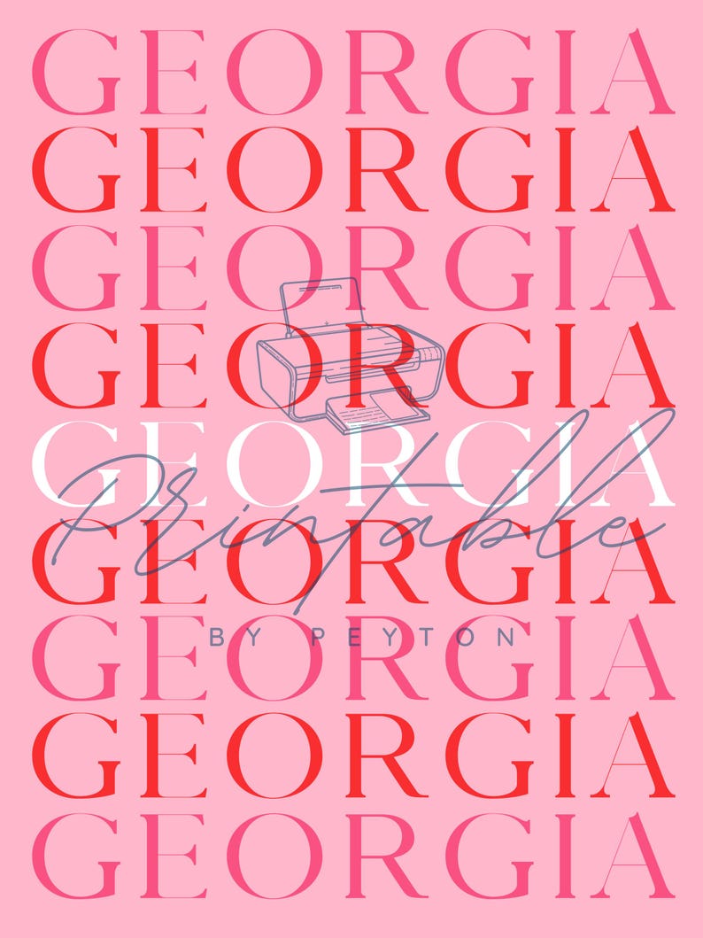 University of Georgia Preppy Pink Prints Bundle - Etsy