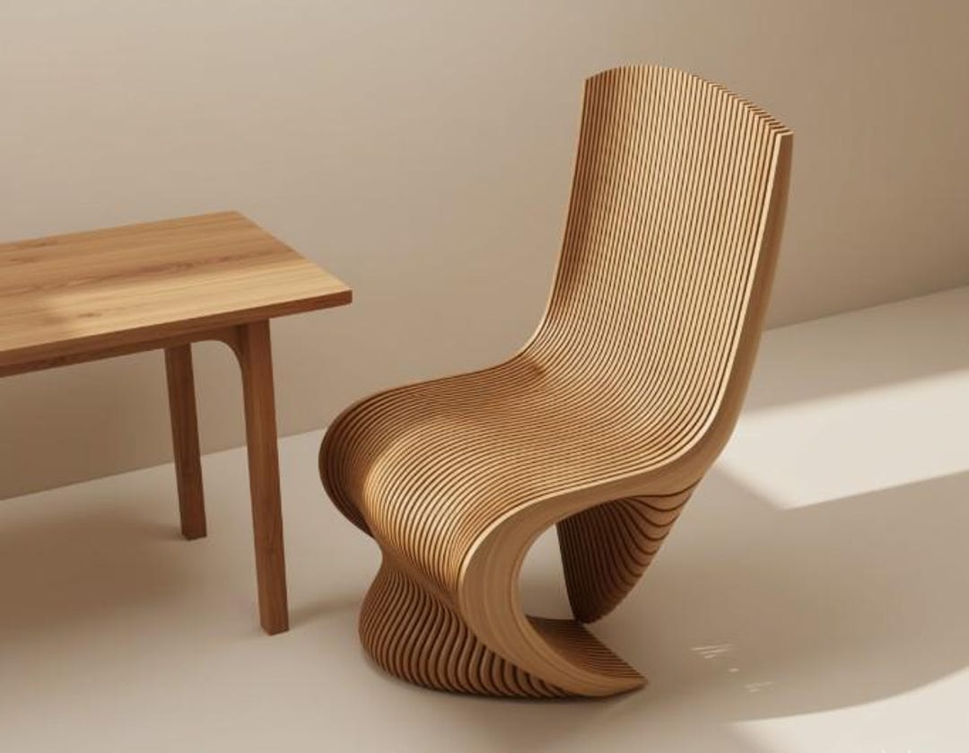 Parametric Chair CNC File DXF SVG Wood Chair Plan - Etsy