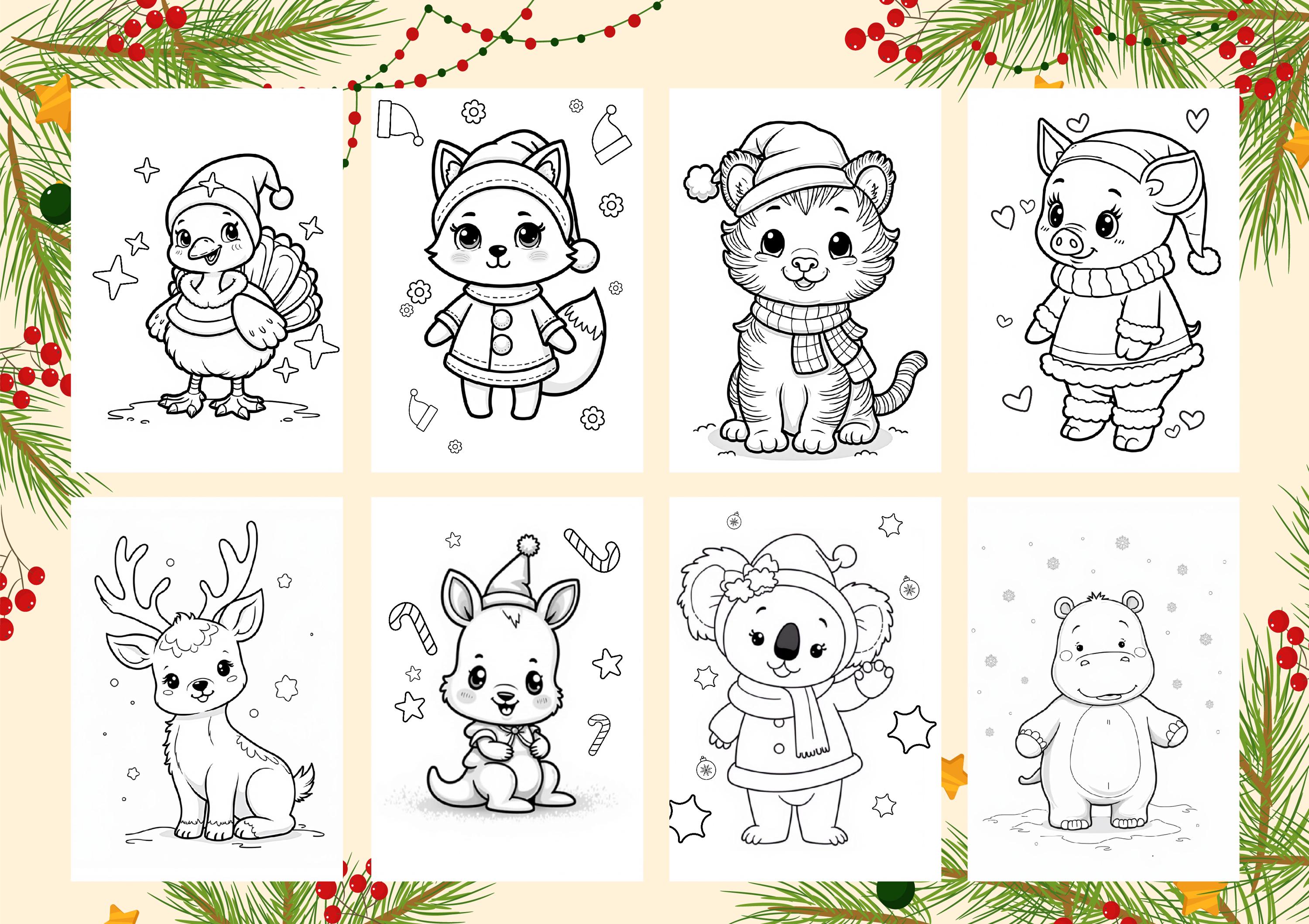 37 Printable Christmas & Animal Coloring Pages for Kids, Holiday ...
