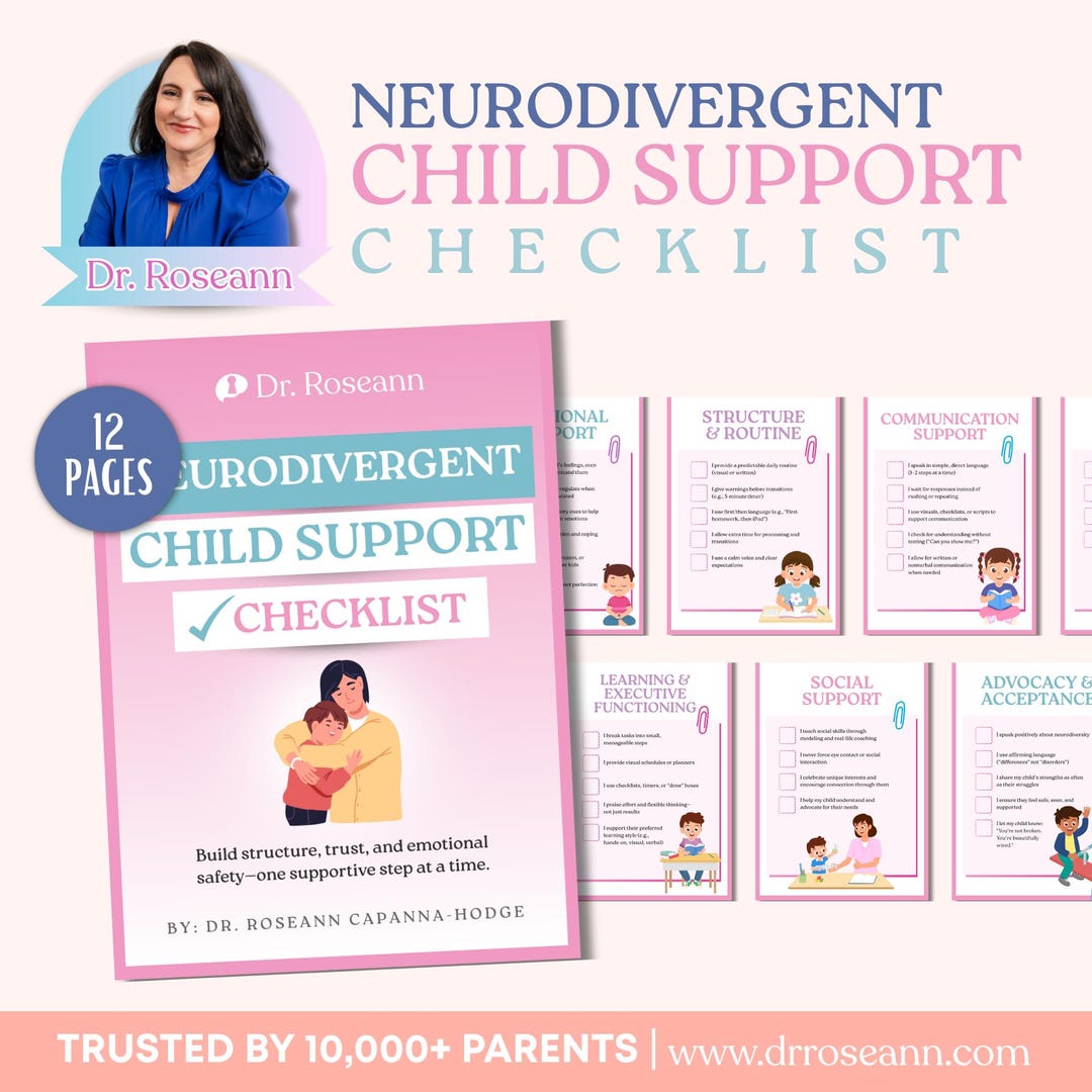 Neurodivergent Child Support Checklist, Therapy Tool (digital Download ...