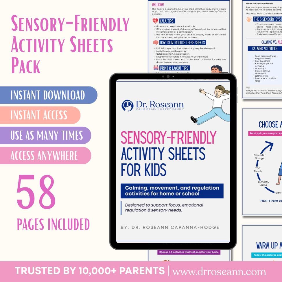 Sensory Friendly Activity Sheets for Kids | Parenting Neurodivergent ...