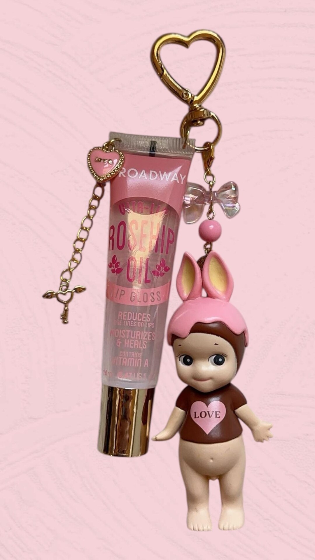 Sonny Angel Chocolate Bunny Lipgloss Bead & Charm Keychain - Etsy