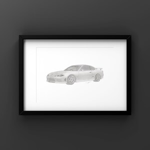 Nissan Silvia S15 Spec-r Realistic Car Drawing Print Hand Drawn Pencil ...