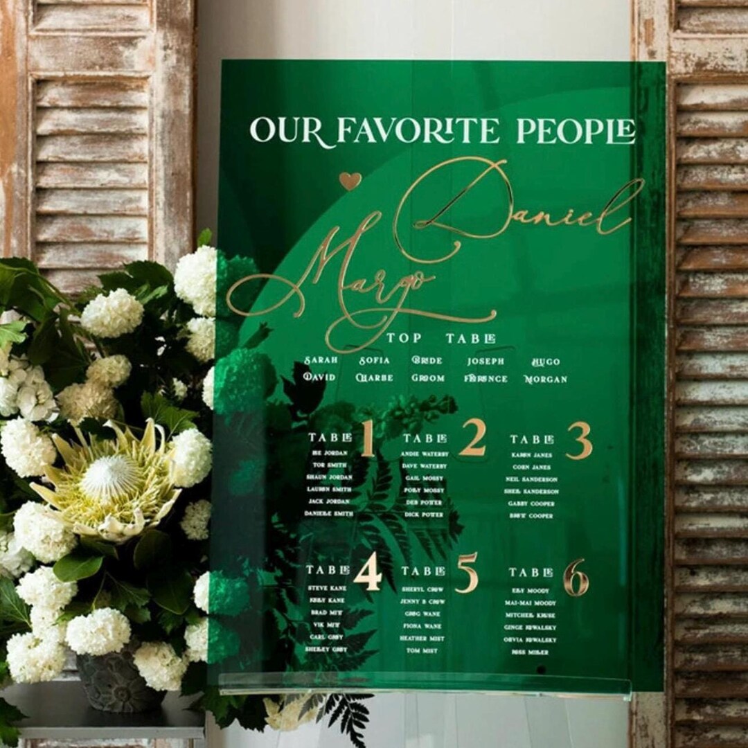 Acrylic Seating Chart Sign - Etsy