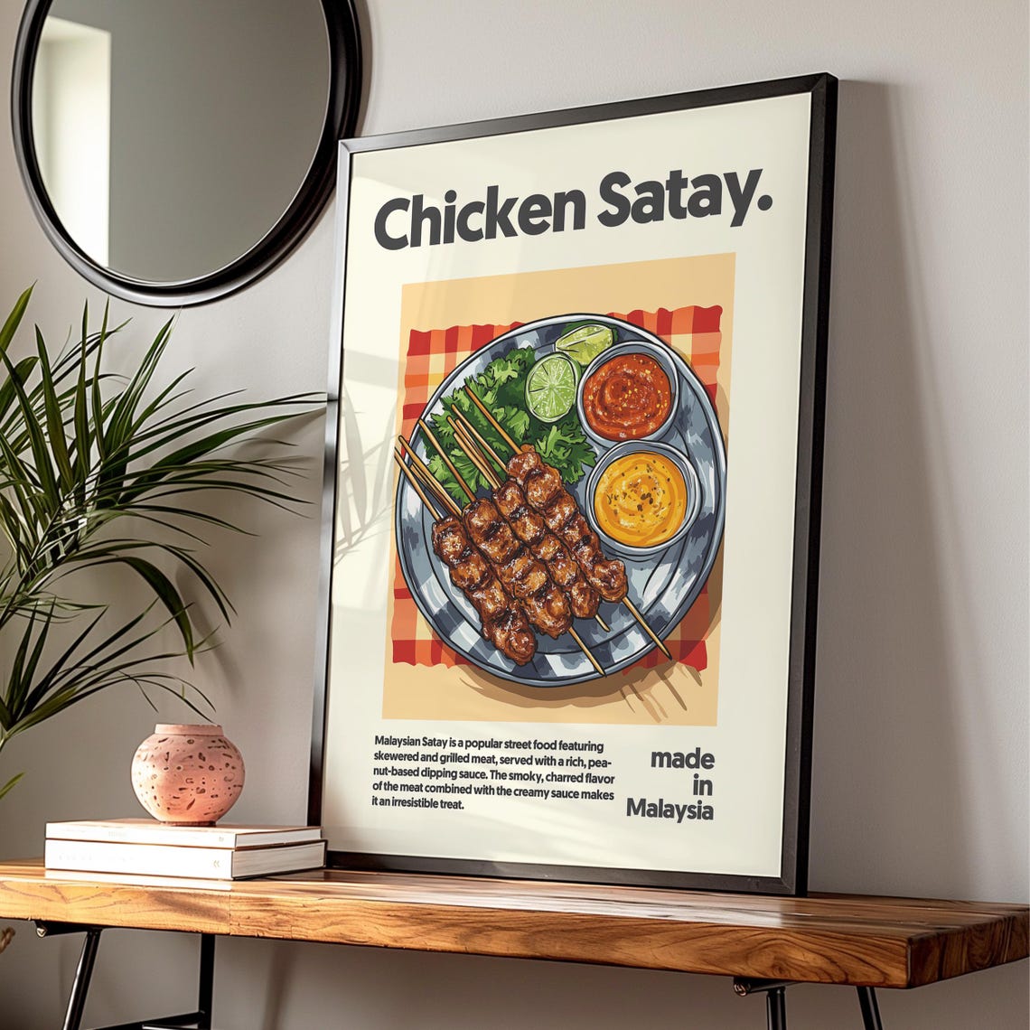 Chicken Satay Poster - Food Poster - Kitchen Decor - Kitchen Print ...