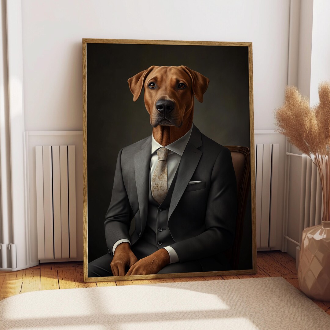 Rhodesian Ridgeback Suit Portrait - Dog Poster - Pet Portrait - Tux Pet ...