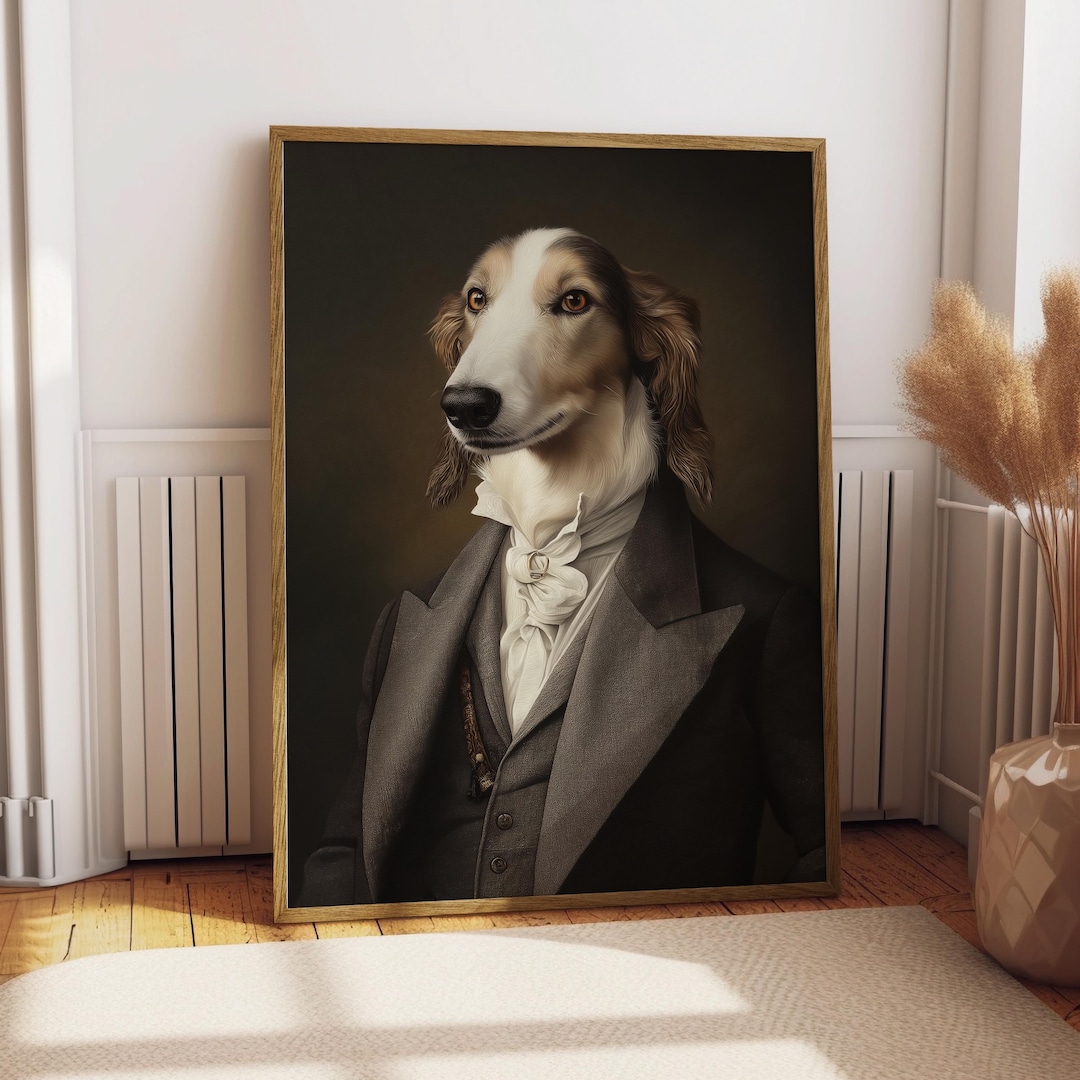 Borzoi Royal Portrait - Dog Poster - Pet Portrait - Custom Pet Art ...