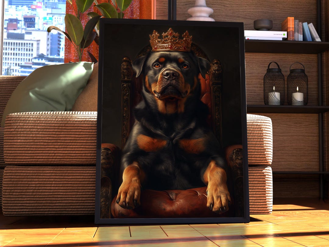 Rottweiler Portrait - Dog Poster - Pet Portrait - Custom Pet Art ...