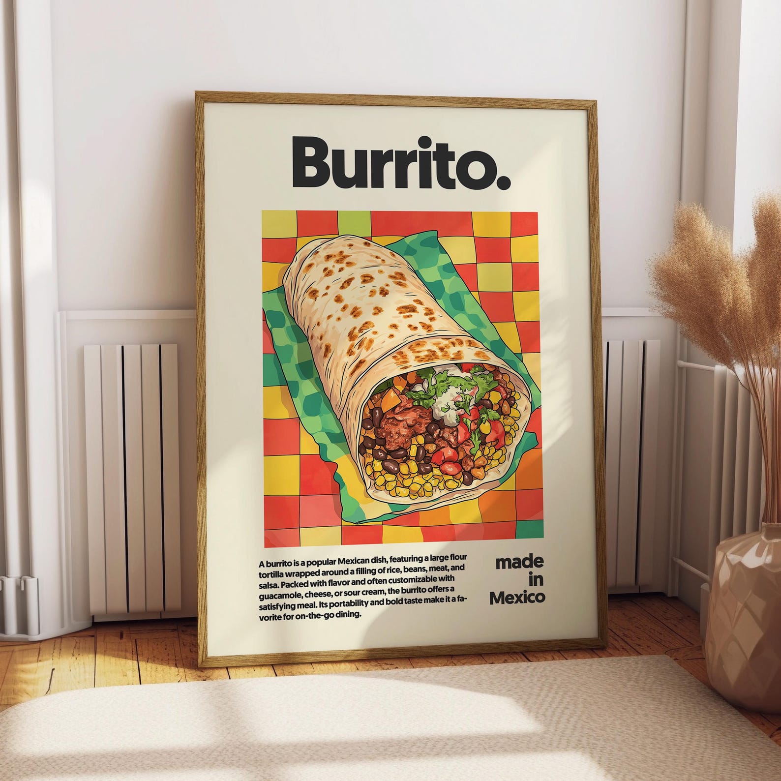 Burrito Poster - Food Poster - Kitchen Decor - Kitchen Print - Mexican ...