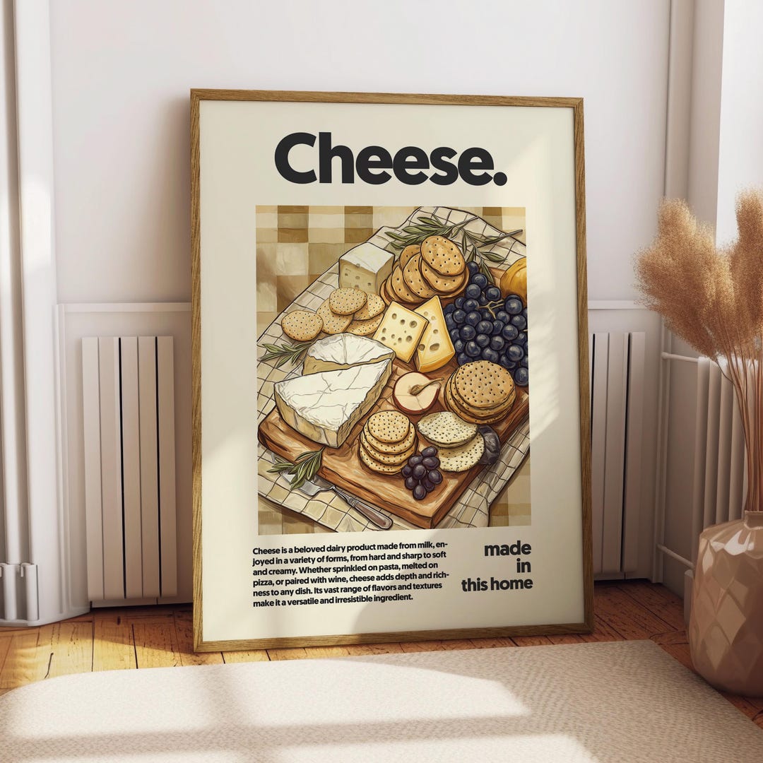 Cheese Poster - Food Poster - Kitchen Decor - Kitchen Print - Cheese ...