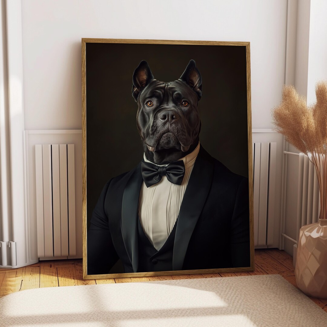 Cane Corso Suit Portrait - Dog Poster - Pet Portrait - Custom Pet Art ...