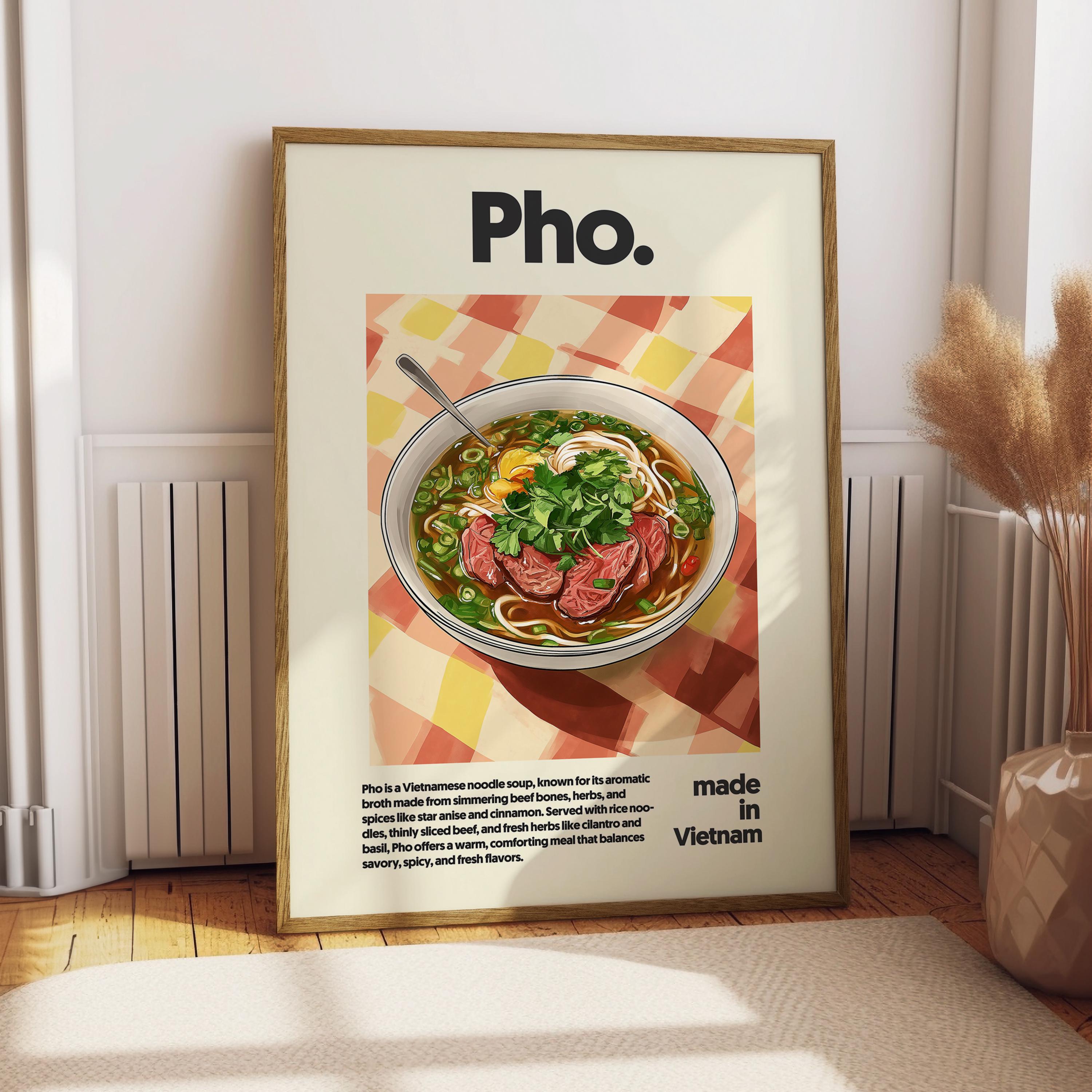 Pho Poster - Food Poster - Kitchen Decor - Kitchen Print - Vietnamese ...