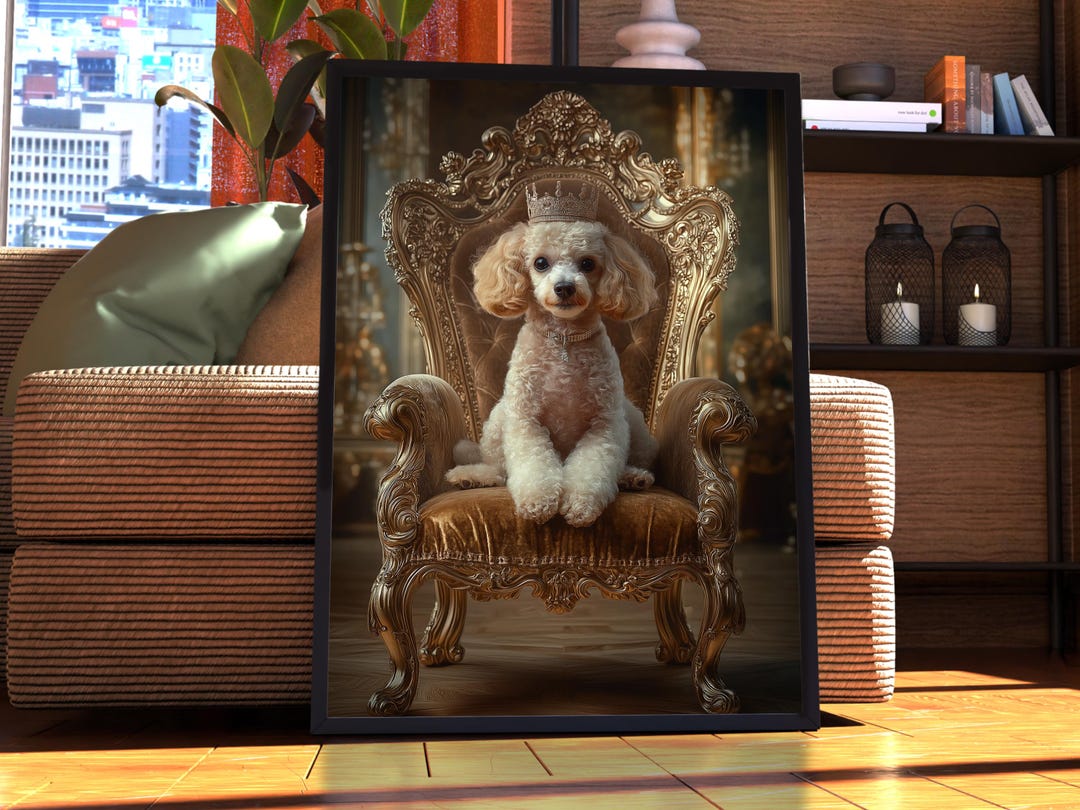 Poodle Royal Portrait Poster - Custom Dog Art Print - Etsy