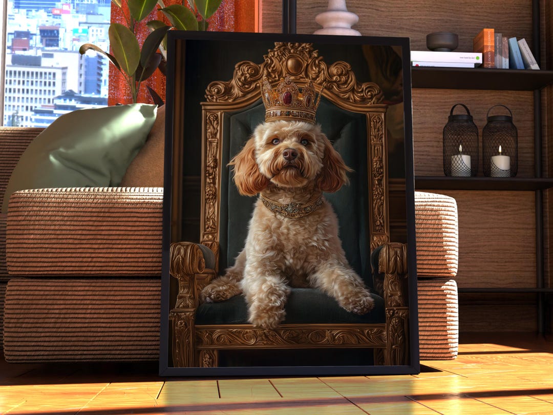 Goldendoodle Royal Portrait - Dog Poster - Pet Portrait - Custom Pet ...