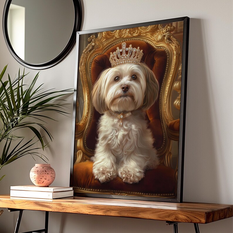 Havanese Royal Portrait Dog Poster Pet Portrait Custom Pet Art Havanese ...