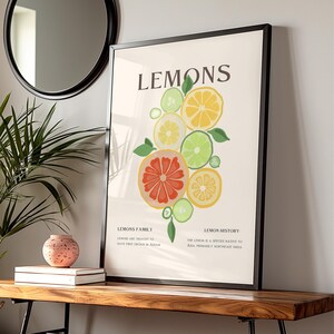 Lemon Fruit Market Poster - Food Poster - Kitchen Decor Print - Fruit ...