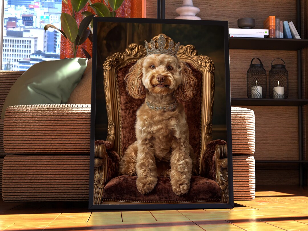 Labradoodle Royal Portrait - Dog Poster - Pet Portrait - Custom Pet Art ...