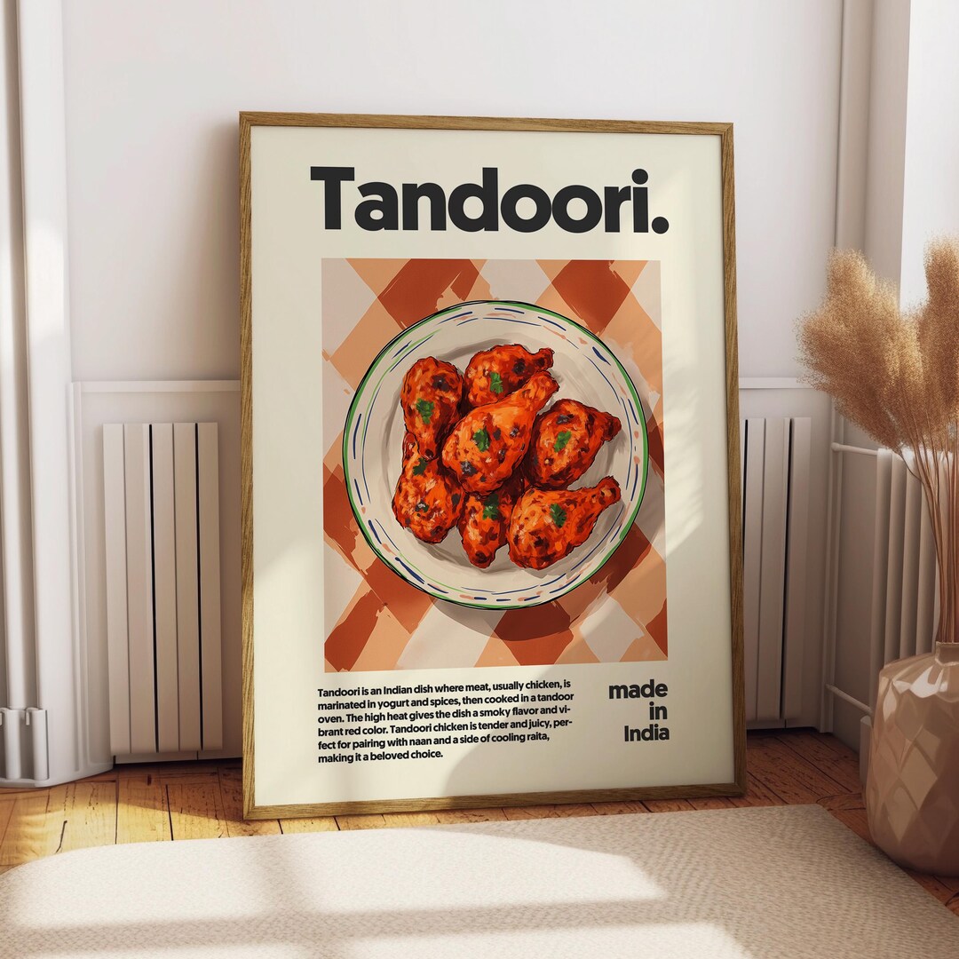 Tandoori Poster - Food Poster - Kitchen Decor - Kitchen Print - Indian ...