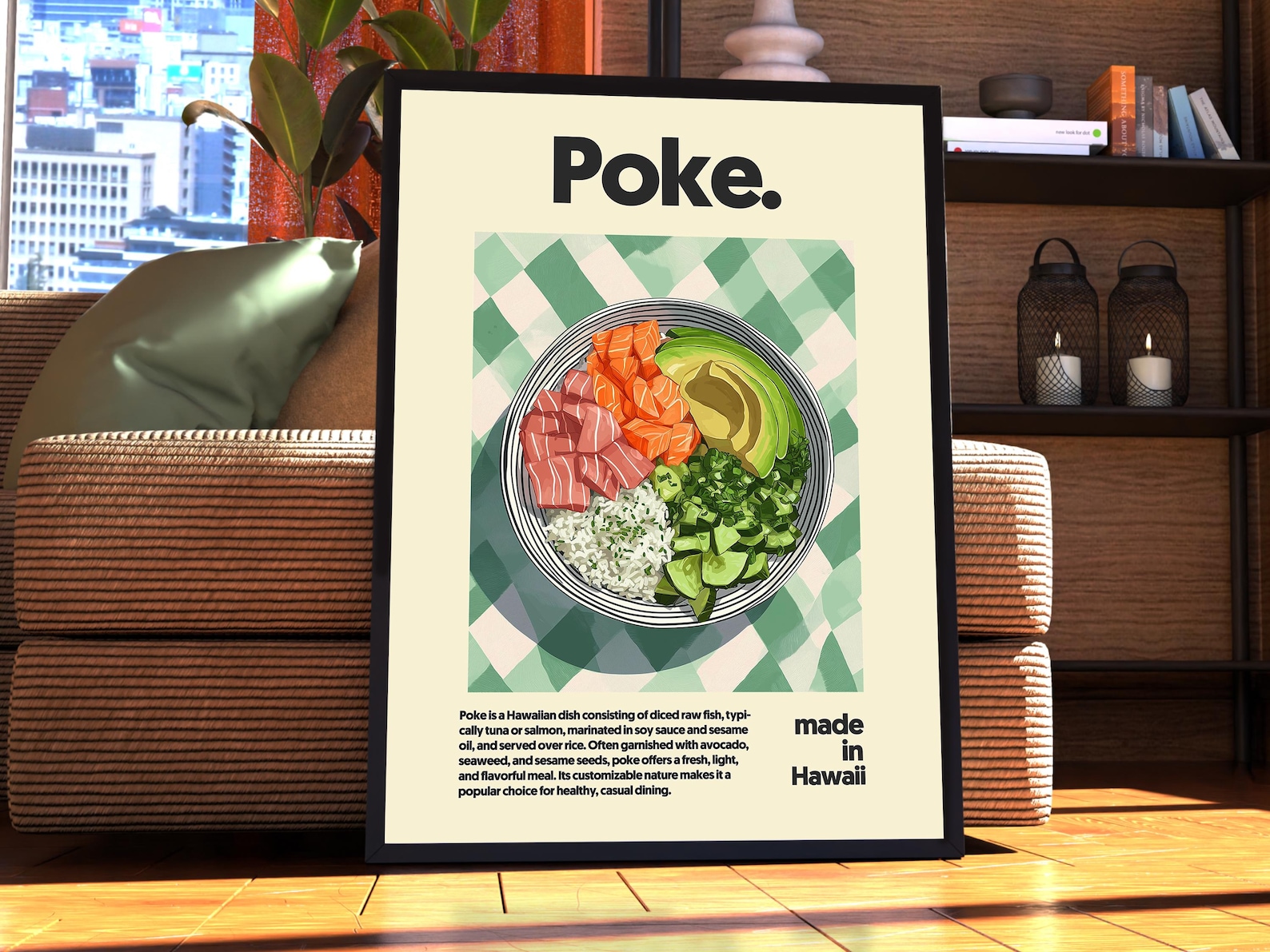 Poke Poster - Food Poster - Kitchen Decor - Kitchen Print - Hawaii Food ...