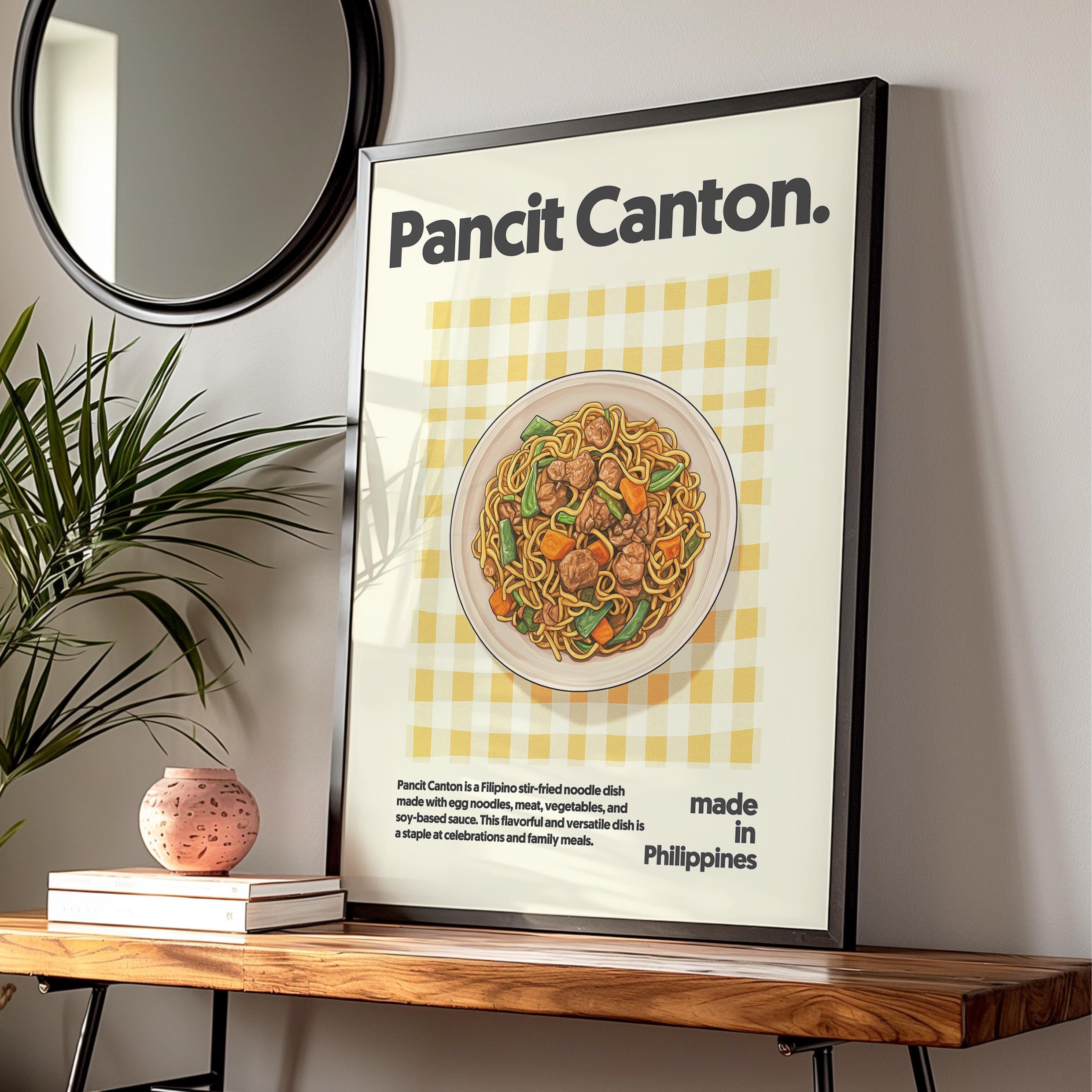 Pancit Canton Poster - Food Poster - Kitchen Decor - Kitchen Print ...