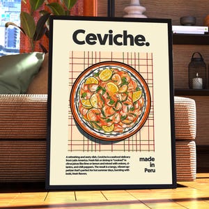 Ceviche Poster - Food Poster - Kitchen Decor - Kitchen Print - Peruvian ...