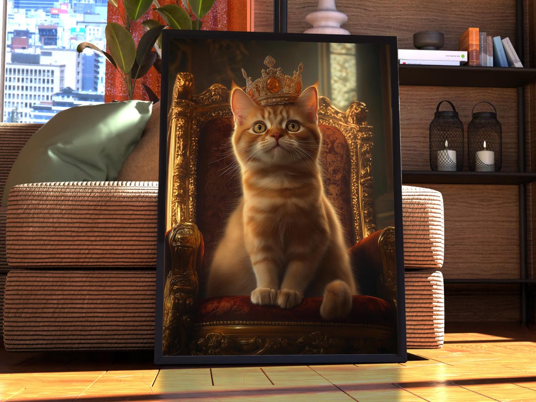 Pixie-bob Cat Royal Portrait - Cat Poster - Pet Portrait - Custom Pet ...
